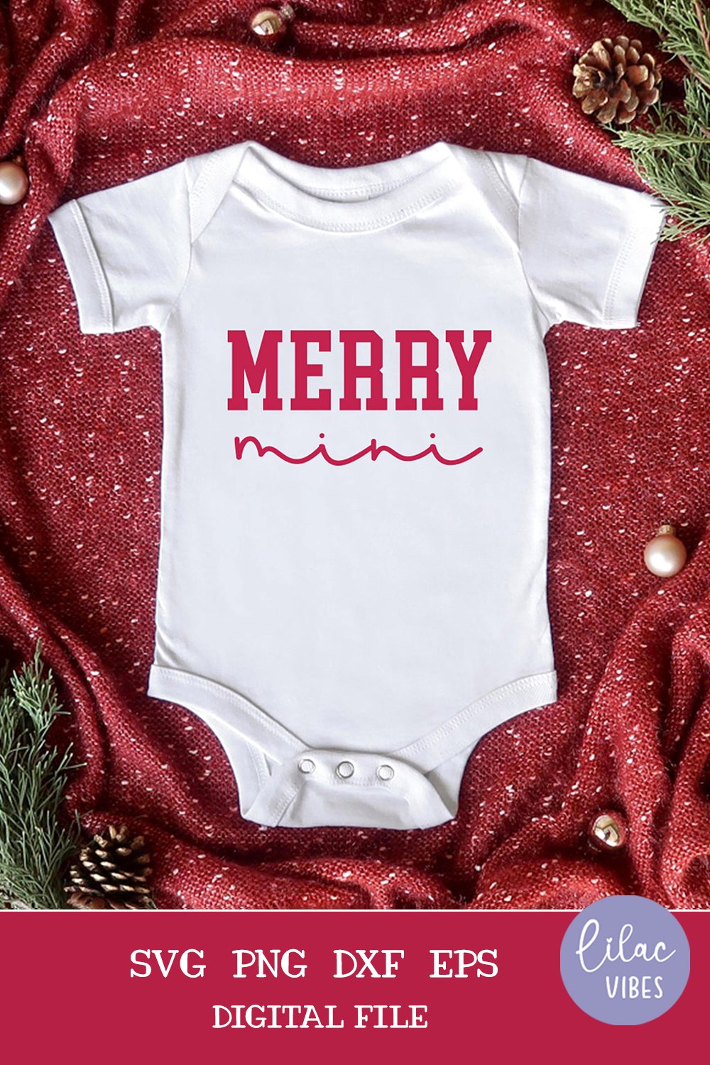 Merry Mini SVG PNG - Christmas SVG Cut File