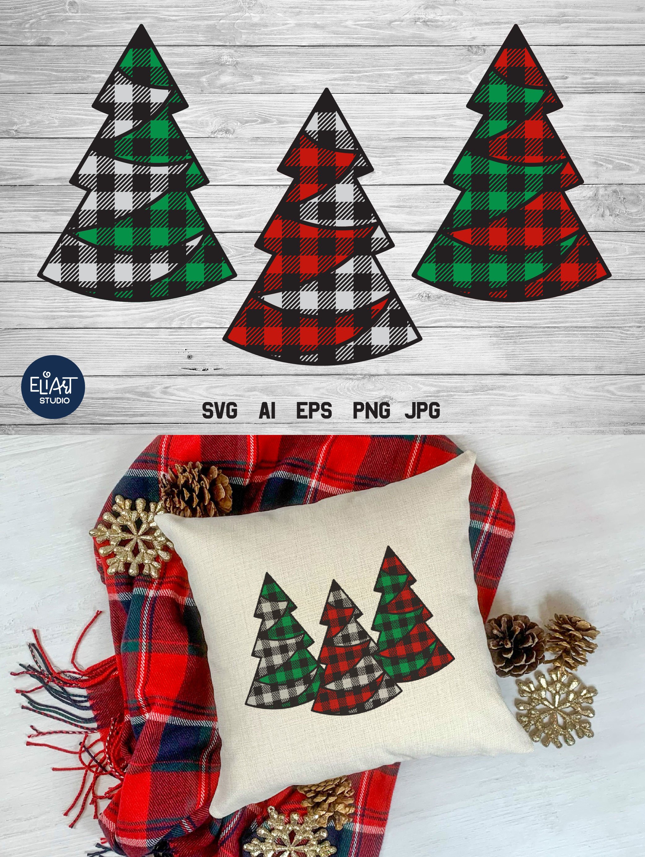 Plaid Christmas Tree SVG | Buffalo Plaid SVG