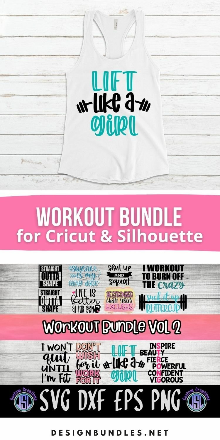 Workout Bundle Set of 12 | Exercise SVG | SVG DXF EPS PNG
