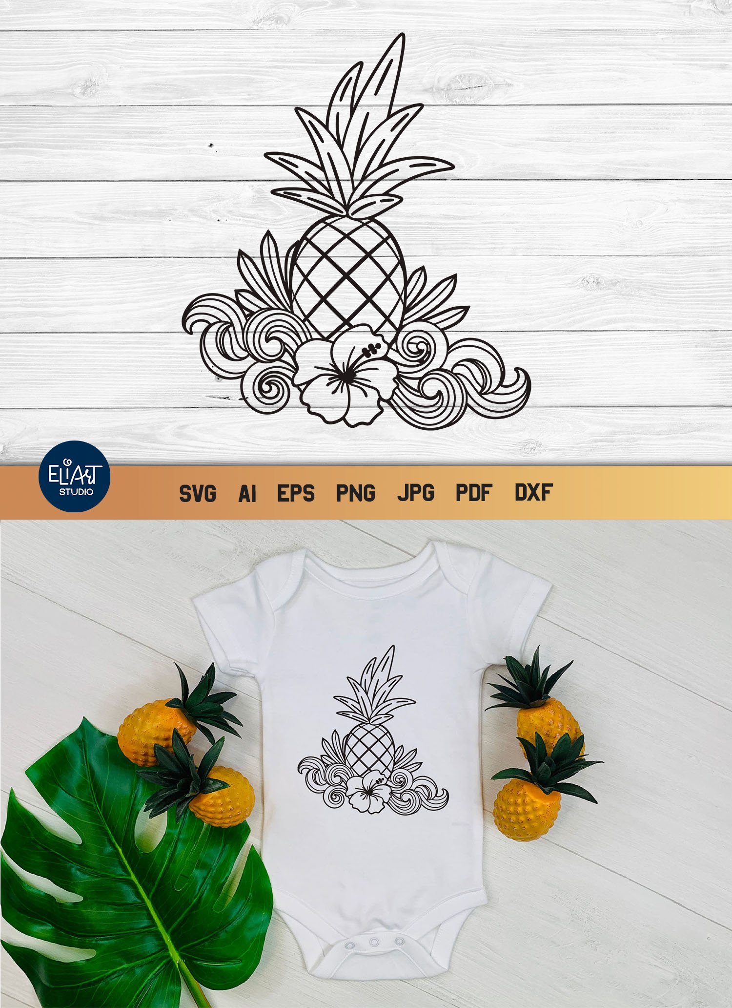 Pineapple SVG | Summer Tropical SVG Design