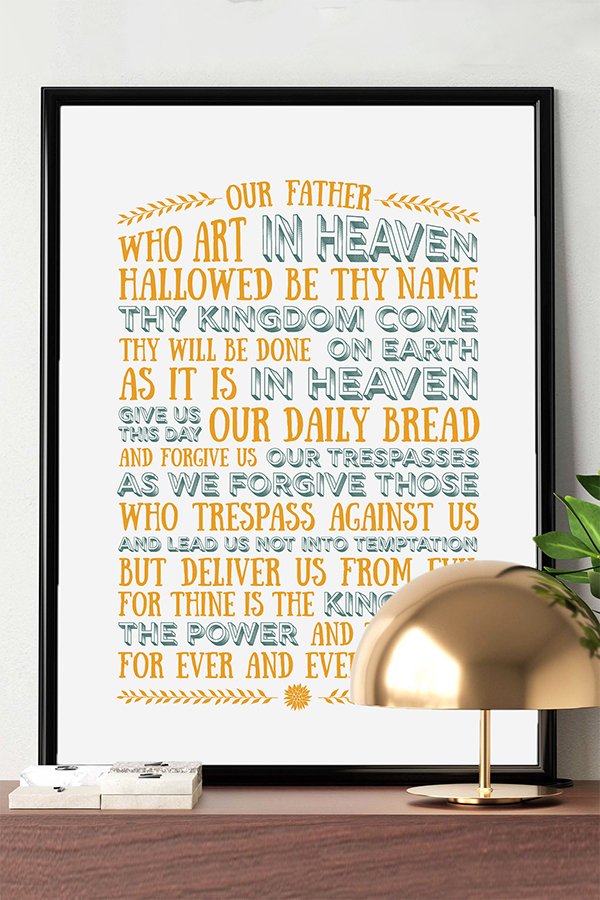 The Lord's Prayer - blue & yellow