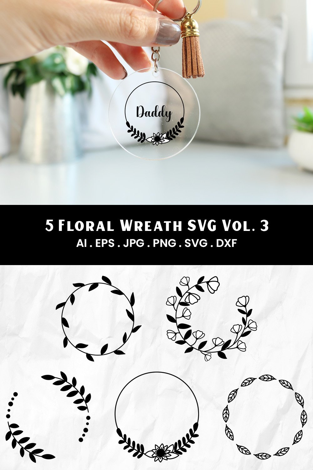 Floral Wreath SVG Vol. 3 | 5 Variations