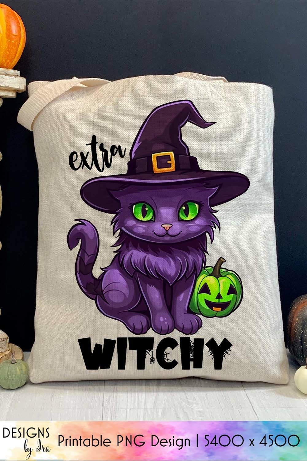 Extra Witchy Halloween Cat PNG | Cute Halloween Design