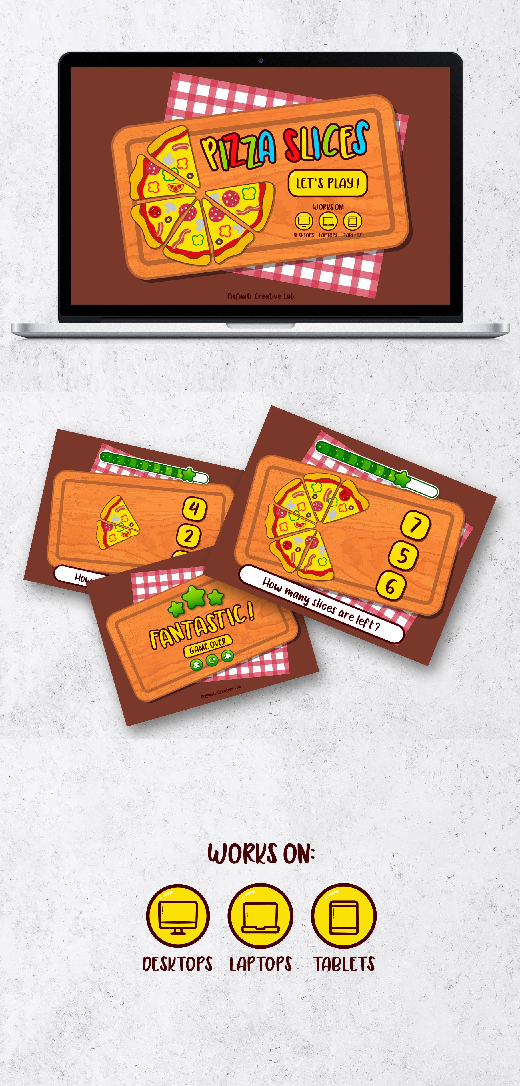 Learn to Count Pizza Self-Checking PDF Interactive Game