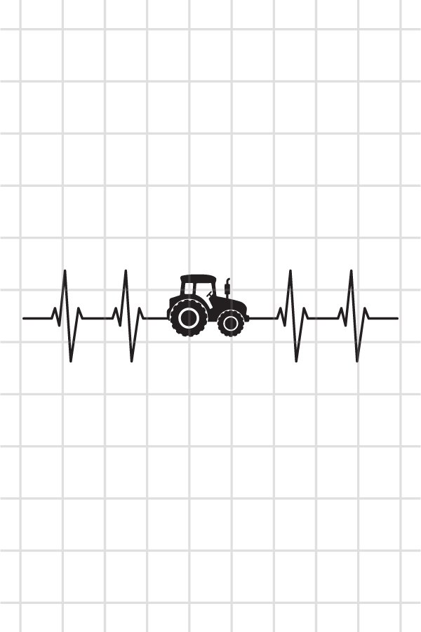 Tractor Heartbeat EKG SVG Cut file for Cricut, Silhouette.