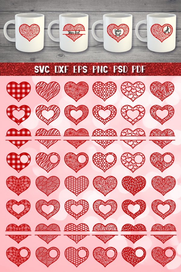 Heart Monogram SVG,Heart Frame SVG,Valentine Monogram SVG