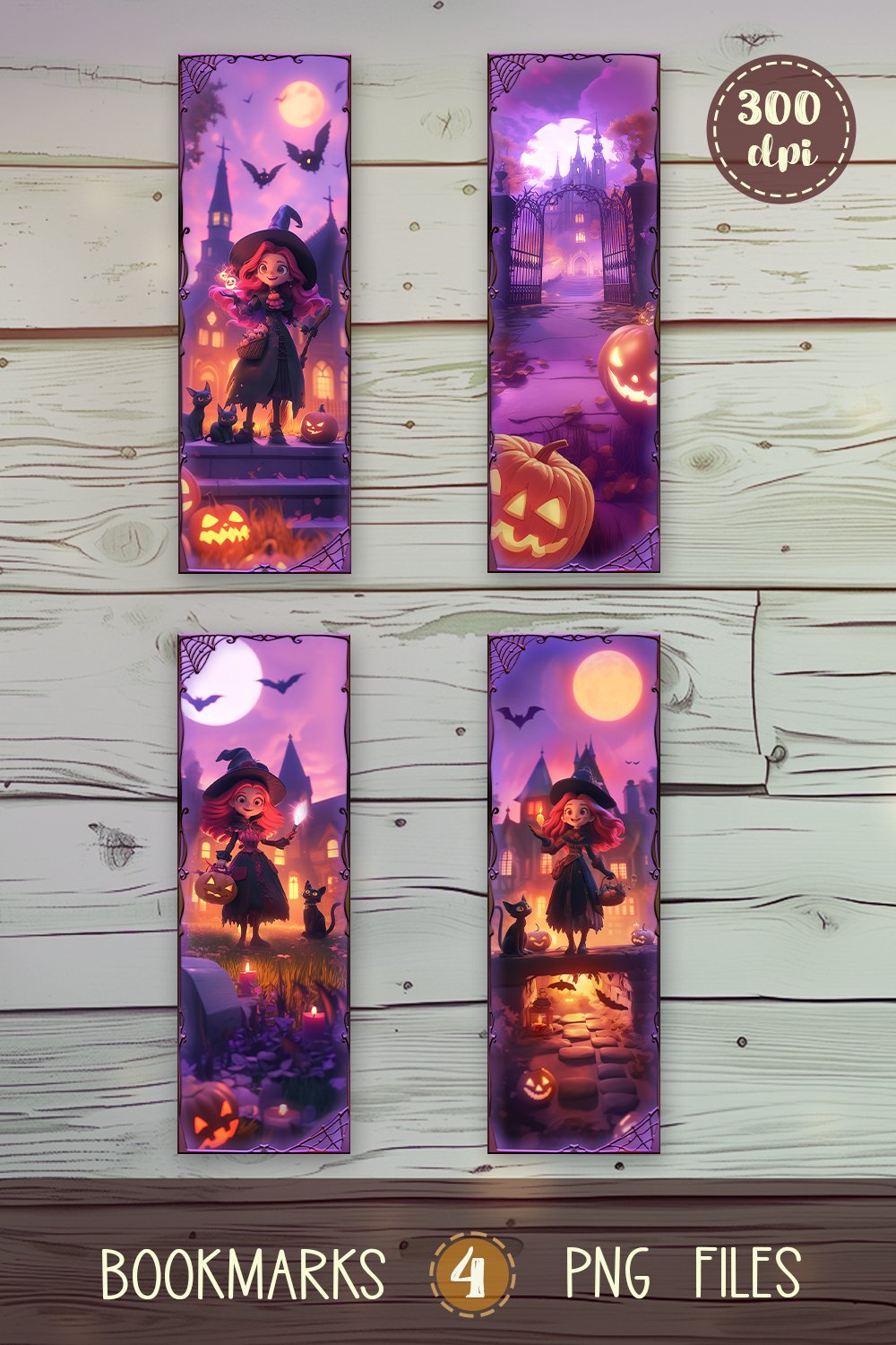 Bookmarks design - Halloween Witch.