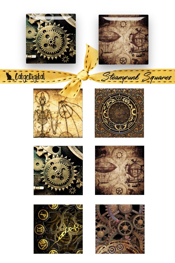 Steampunk Square printable images