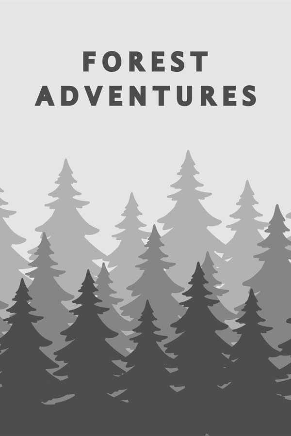 Fir forest silhouettes vector background in mist