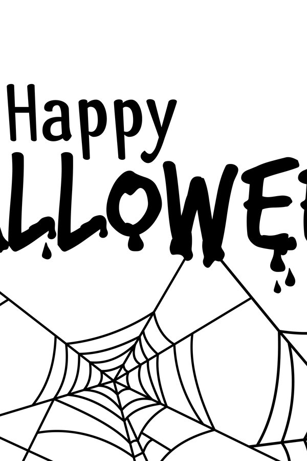 Halloween text banner with spider vector illustration