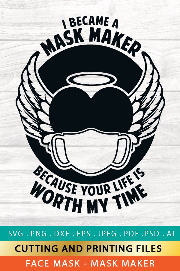 Mask SVG PNG EPS DXF File for Cutting and Printing Nurse SVG