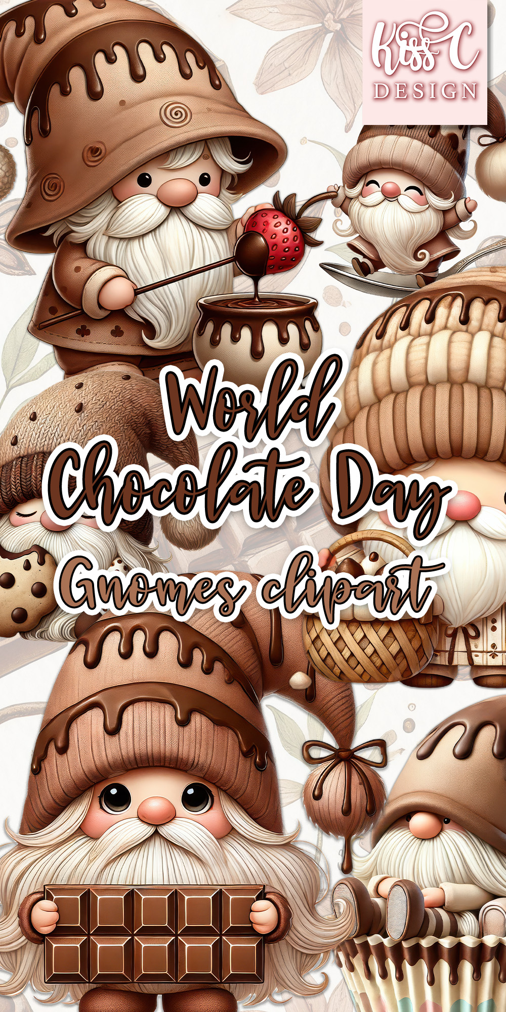 12 Cute Chocolate-Themed Gnomes Collection