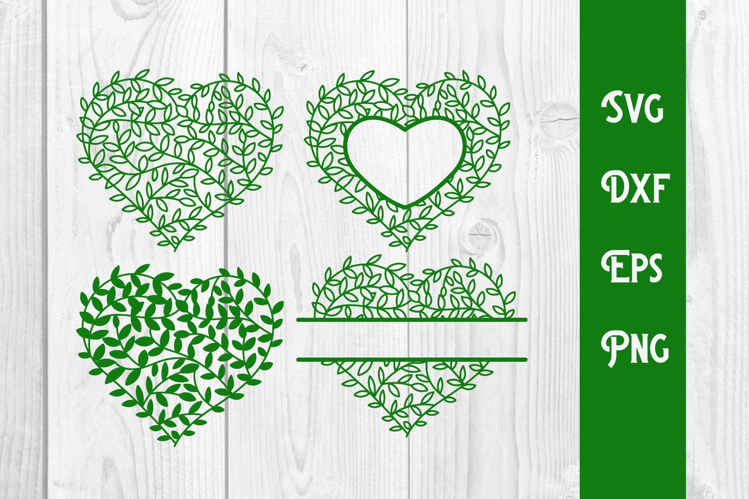 floral heart monogram, valentine nature, valentine svg