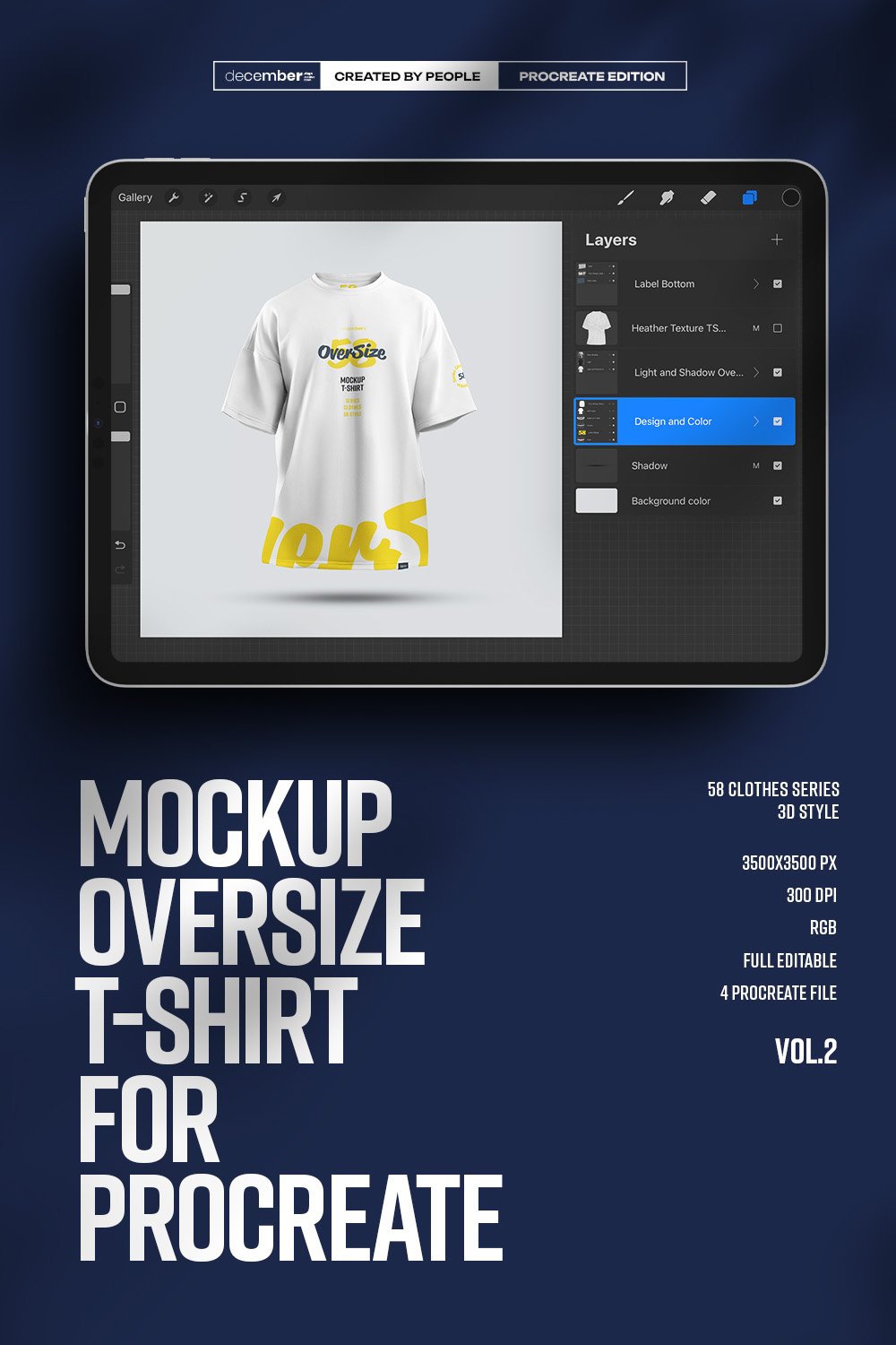 5 Mockups Oversize T-shirt for Procreate vol.2