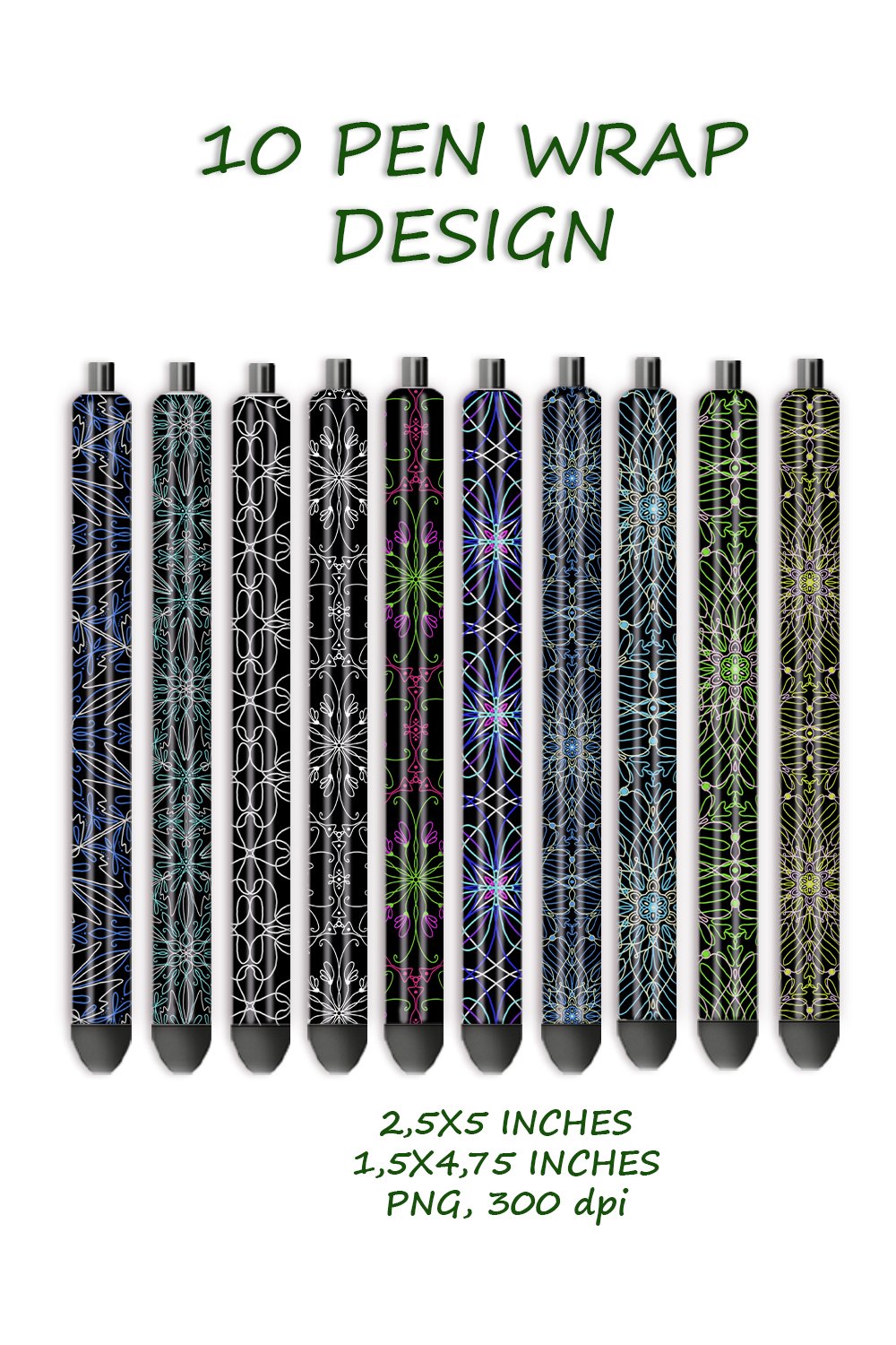 Ornamental Pen Wrap Design Bundle.v1 (1926633)