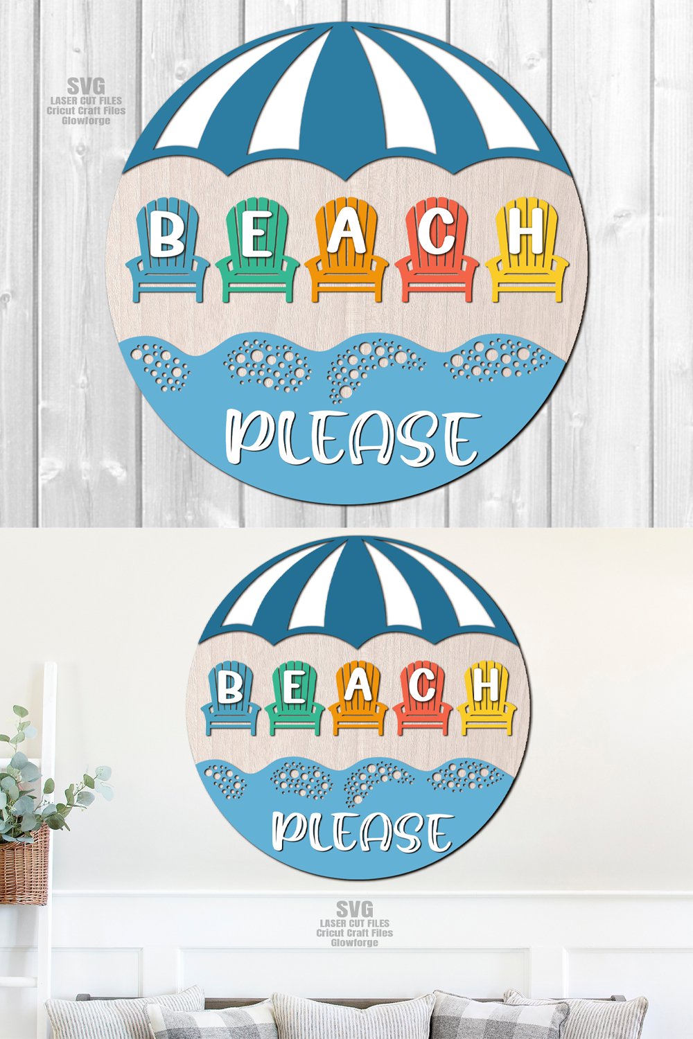 Beach SVG | Laser Cut Files | Beach Door Sign SVG