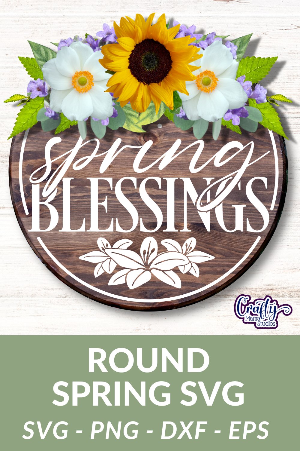 Spring Blessings Svg | Round Spring Sign | Spring Door Sign