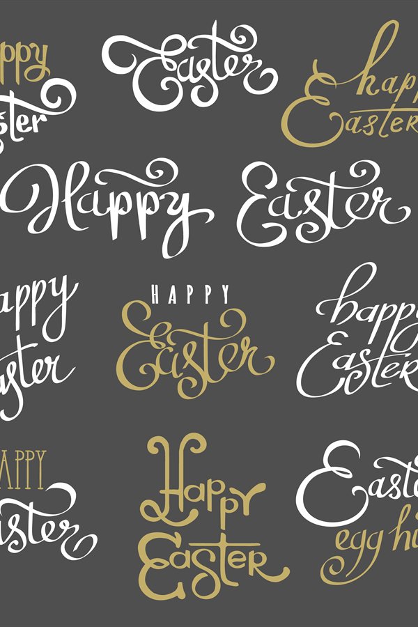 Easter lettering emblems
