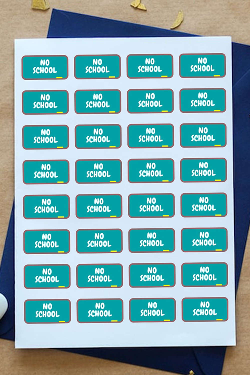 No school symbol sticker sheet priniting paper signs