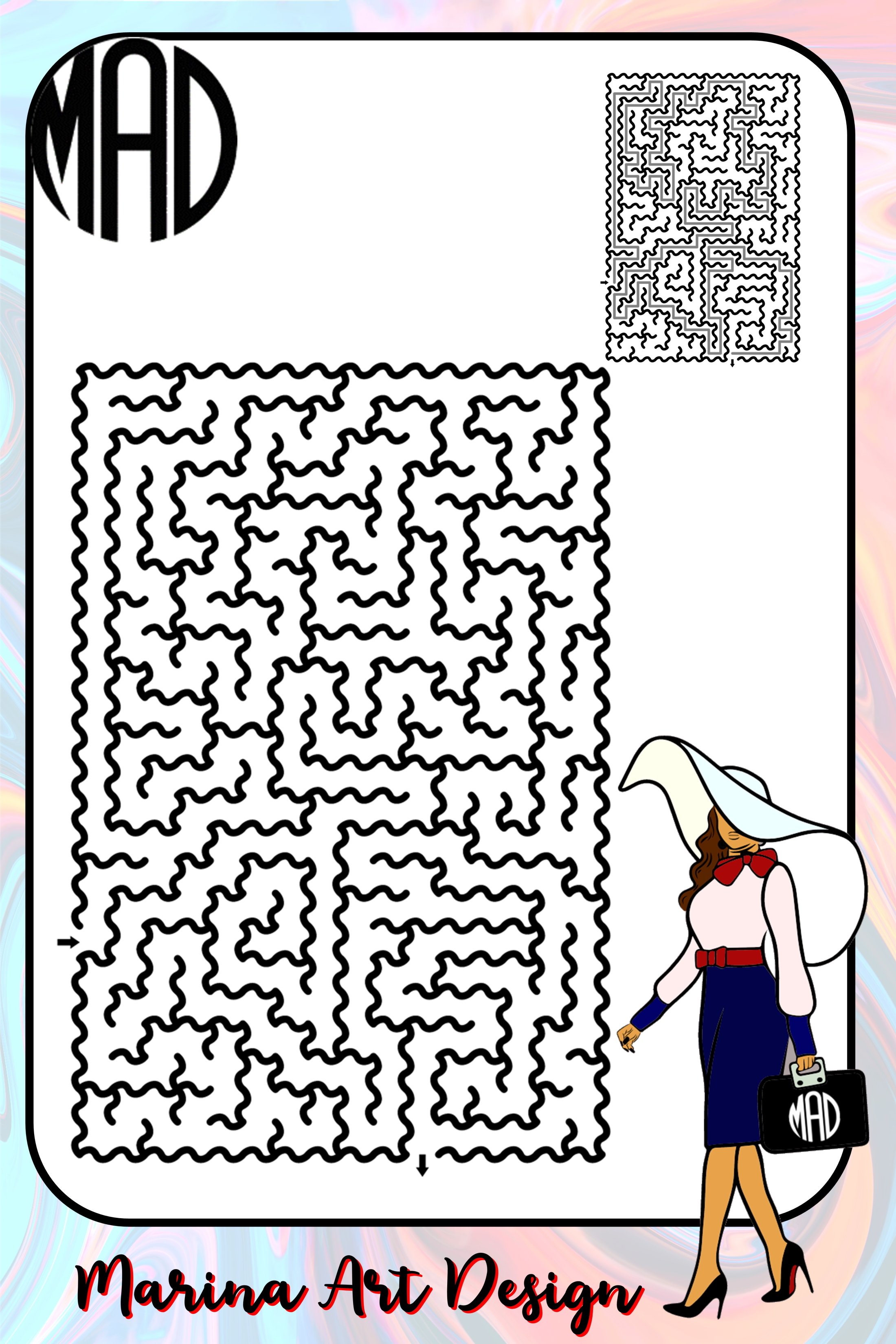 Computer generated wavy sea waves shaped mazes