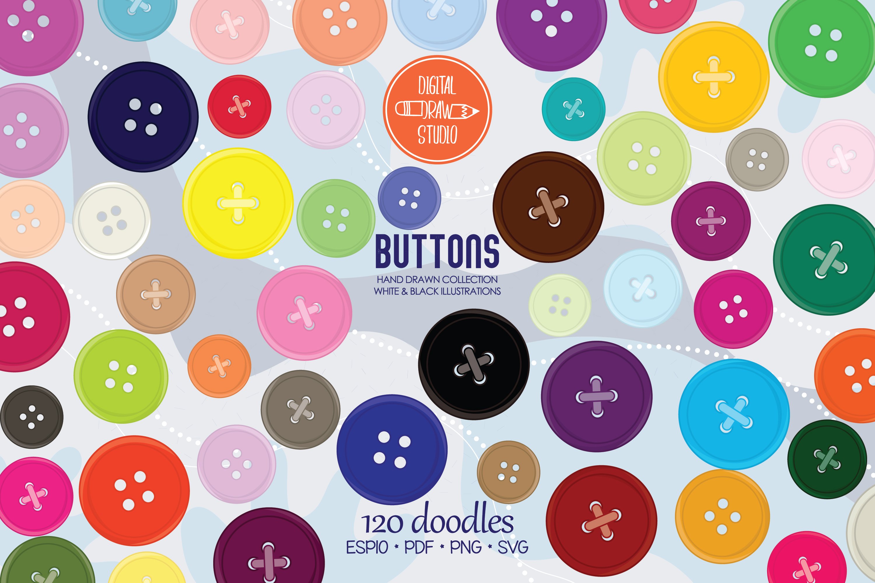 Colored Button | Rainbow Sewing Round Button | Thread
