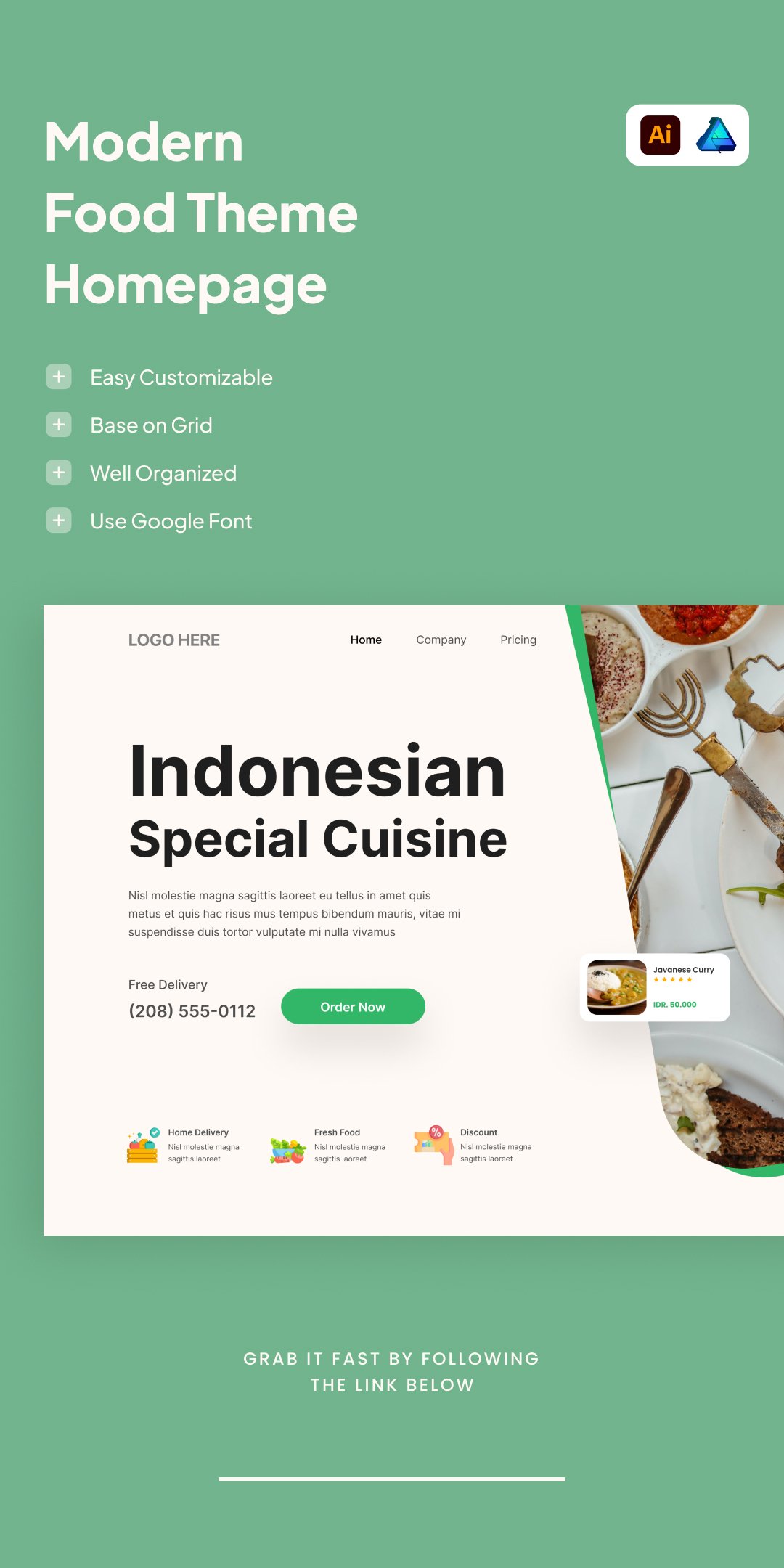 Modern Food Homepage