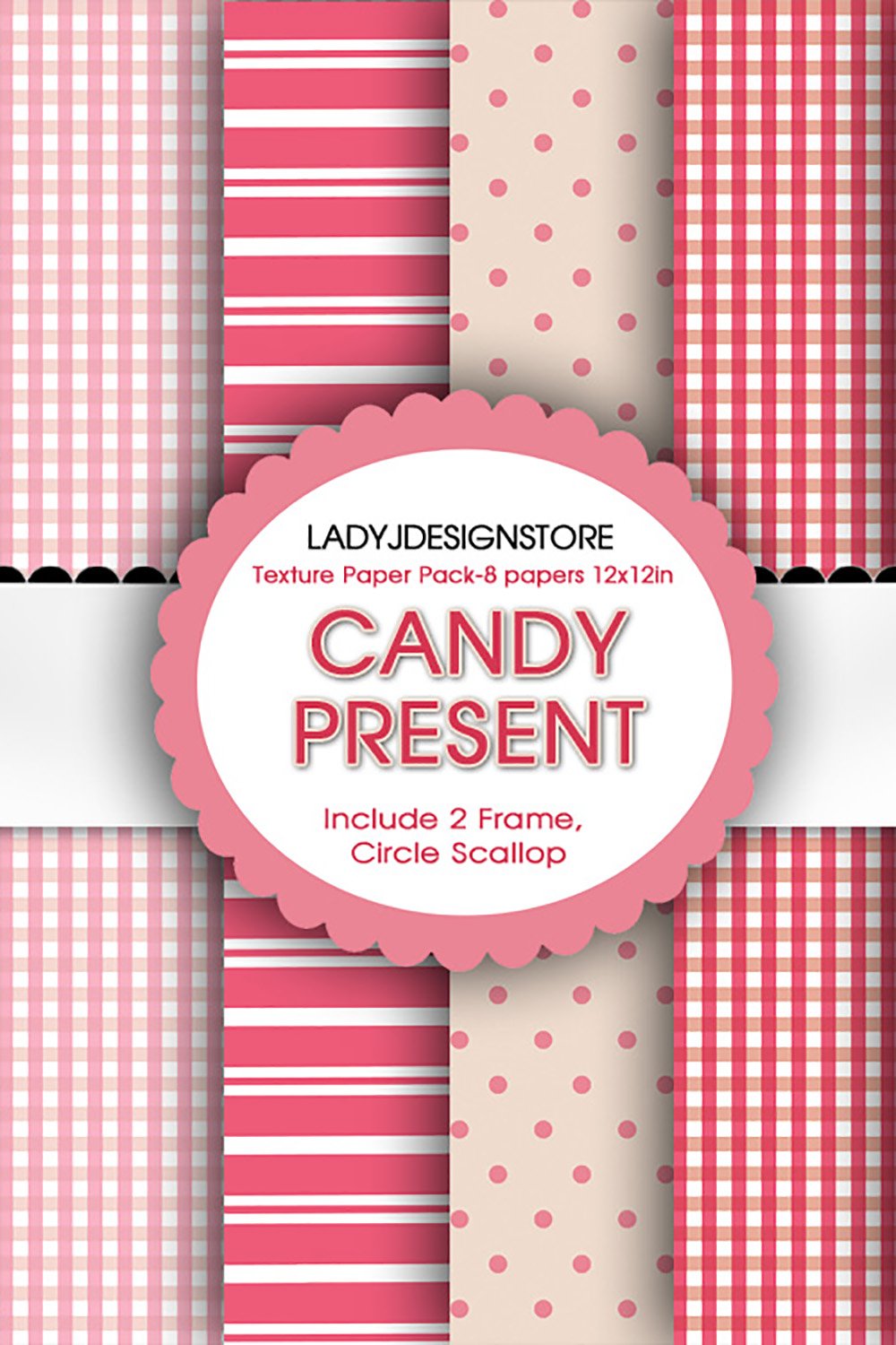 CHRISTMAS CANDY PRESENT Digital paper Pack