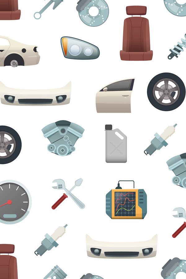 Vector car parts pattern or background (871922)