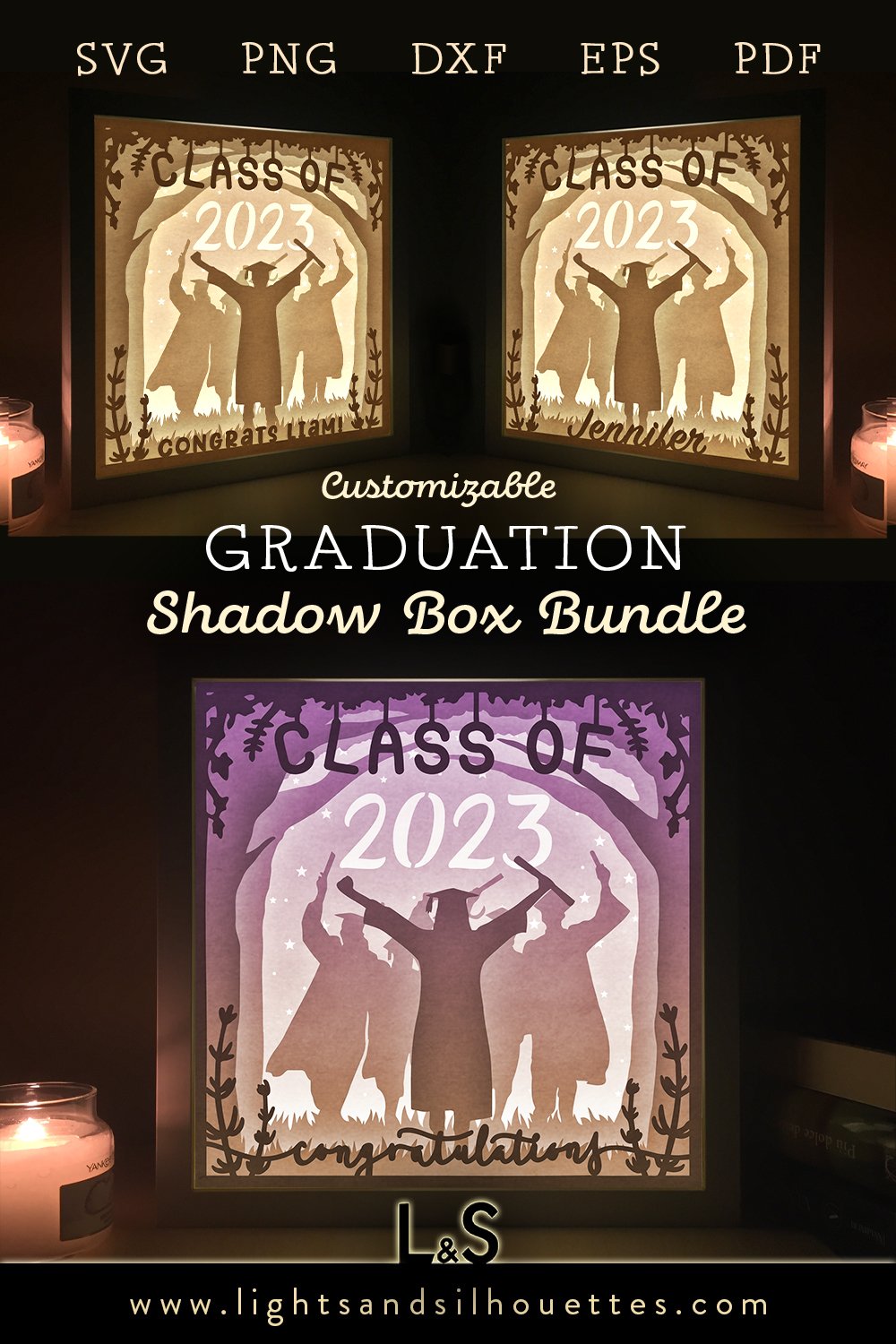 Customizable Graduation Shadow Box | Lightbox Svg