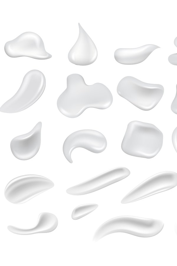 Cosmetics smear. Cream plastic can, smears white lotion or g