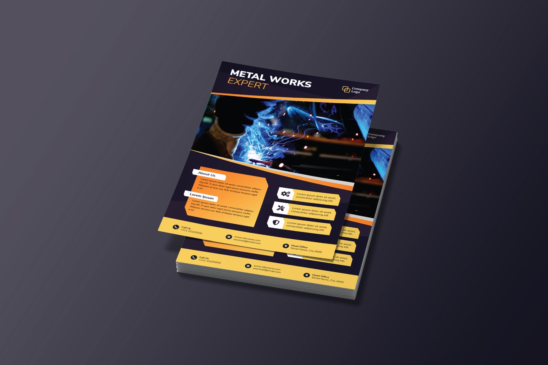 Gift for Father Metal Worker Flyer Brochure Template