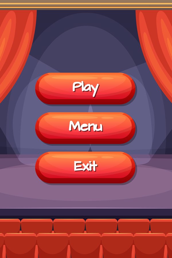 Vector cartoon style buttons with text for game (788174)