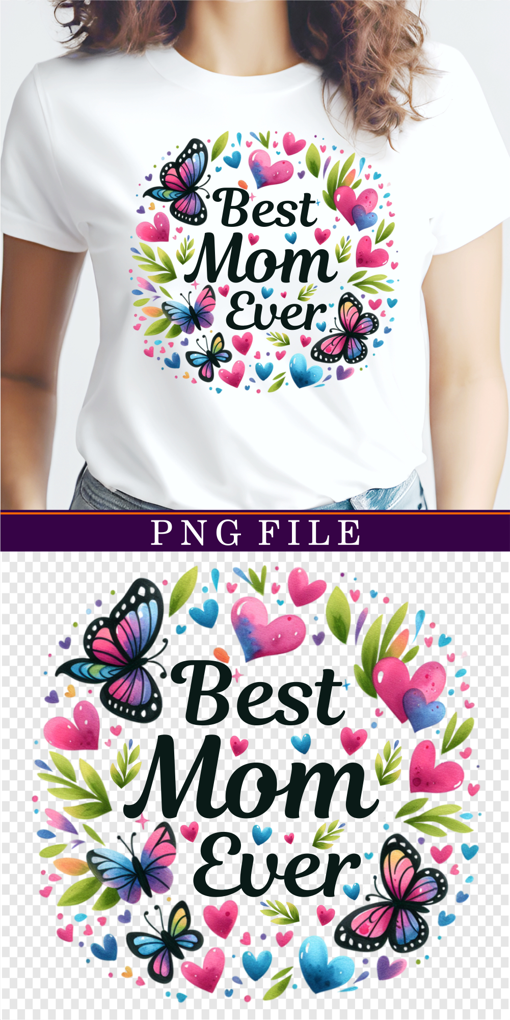 Mothers day sublimation Designs With Flowers and Butterfly