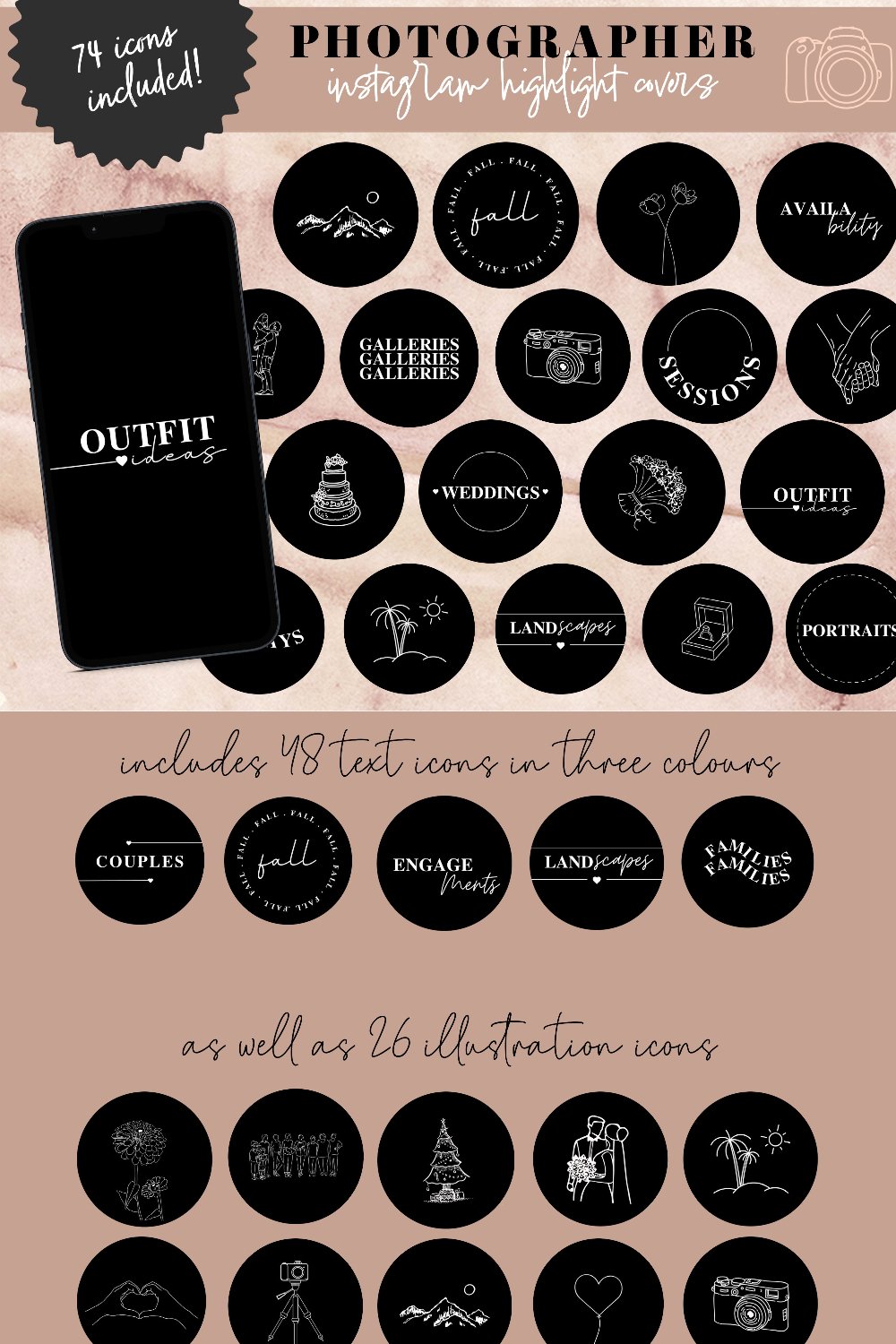 modern photographer instagram highlight covers