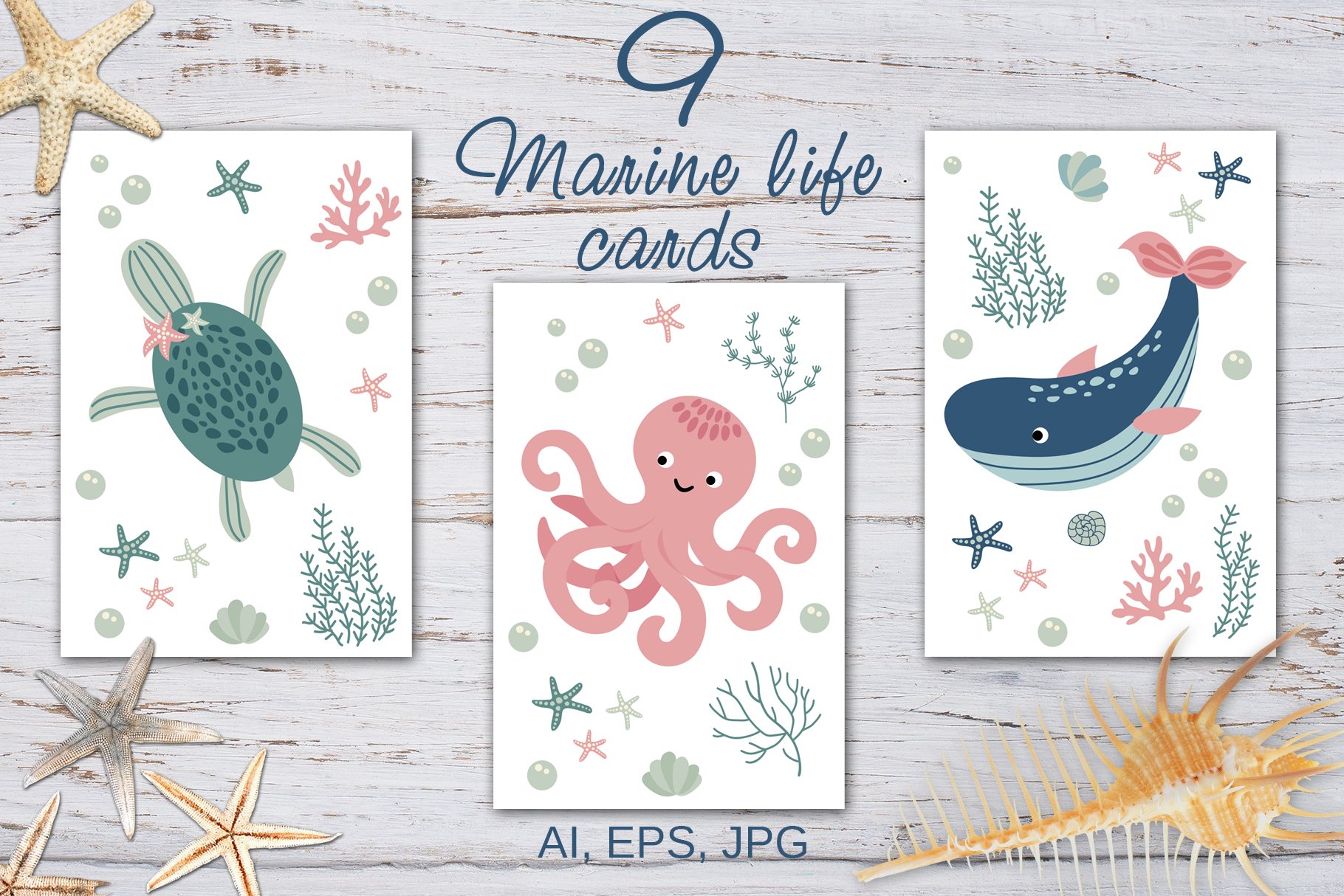 Marine life cards