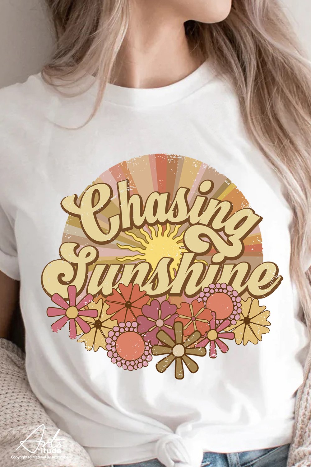 Chasing Sunshine Summer Beach Sublimation T-shirt Design PNG