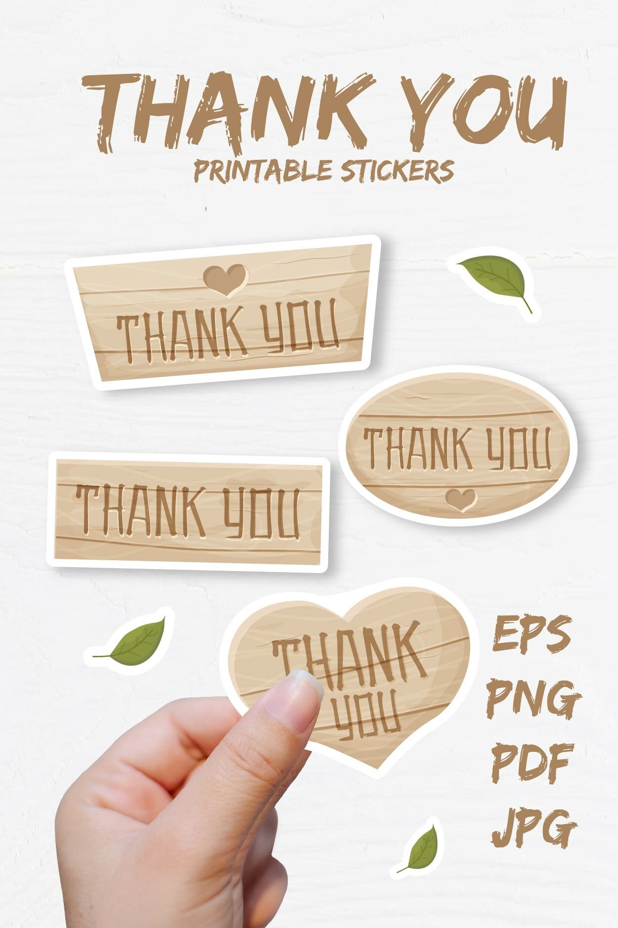 Thank you Printable Sticker collection PNG, PDF