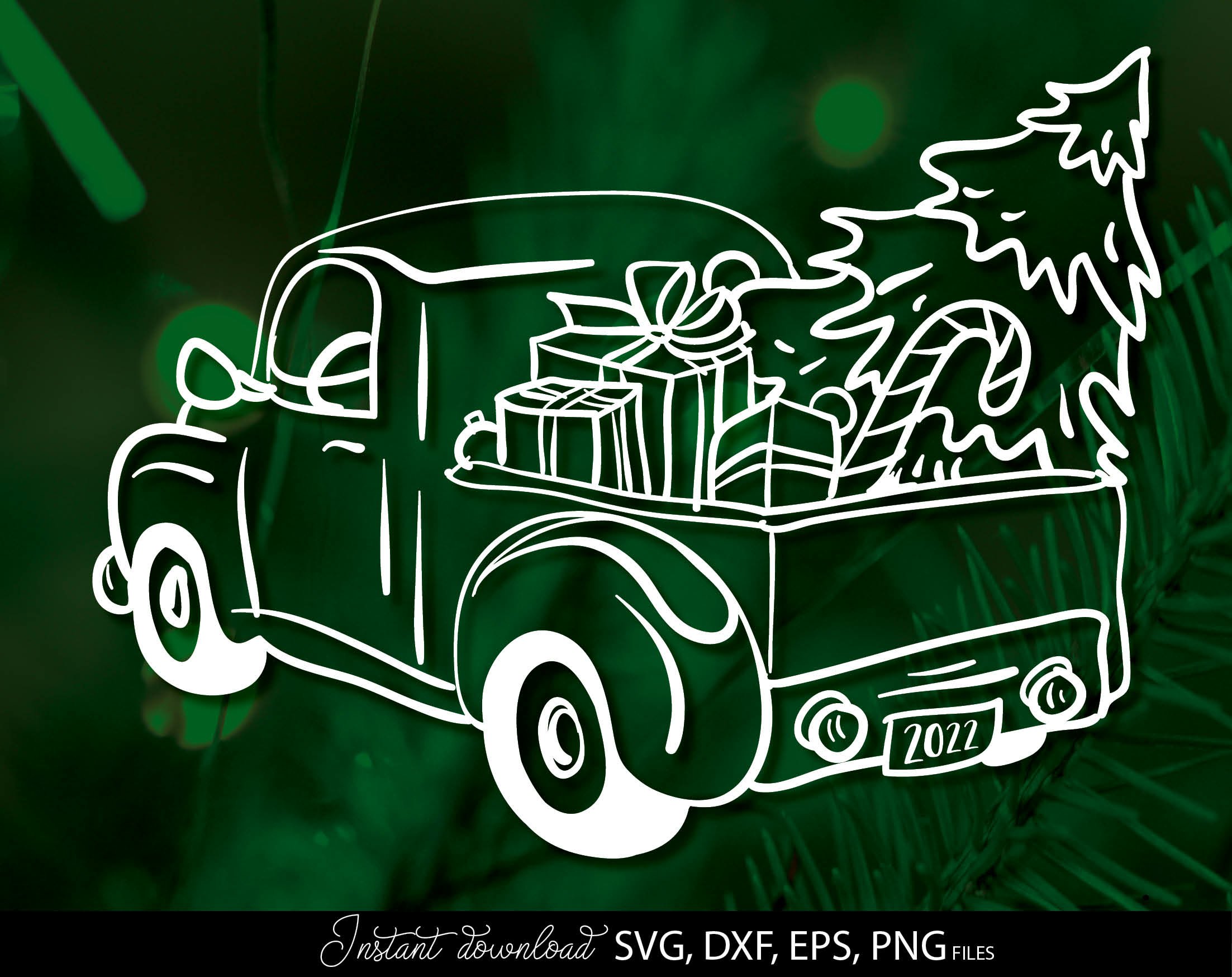 Christmas Car SVG, Christmas Truck SVG, Christmas Tree SVG
