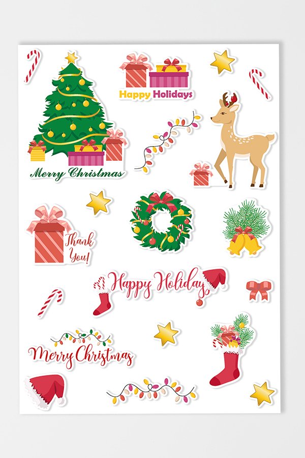 Christmas stickers pack. 15 New Year Stickers