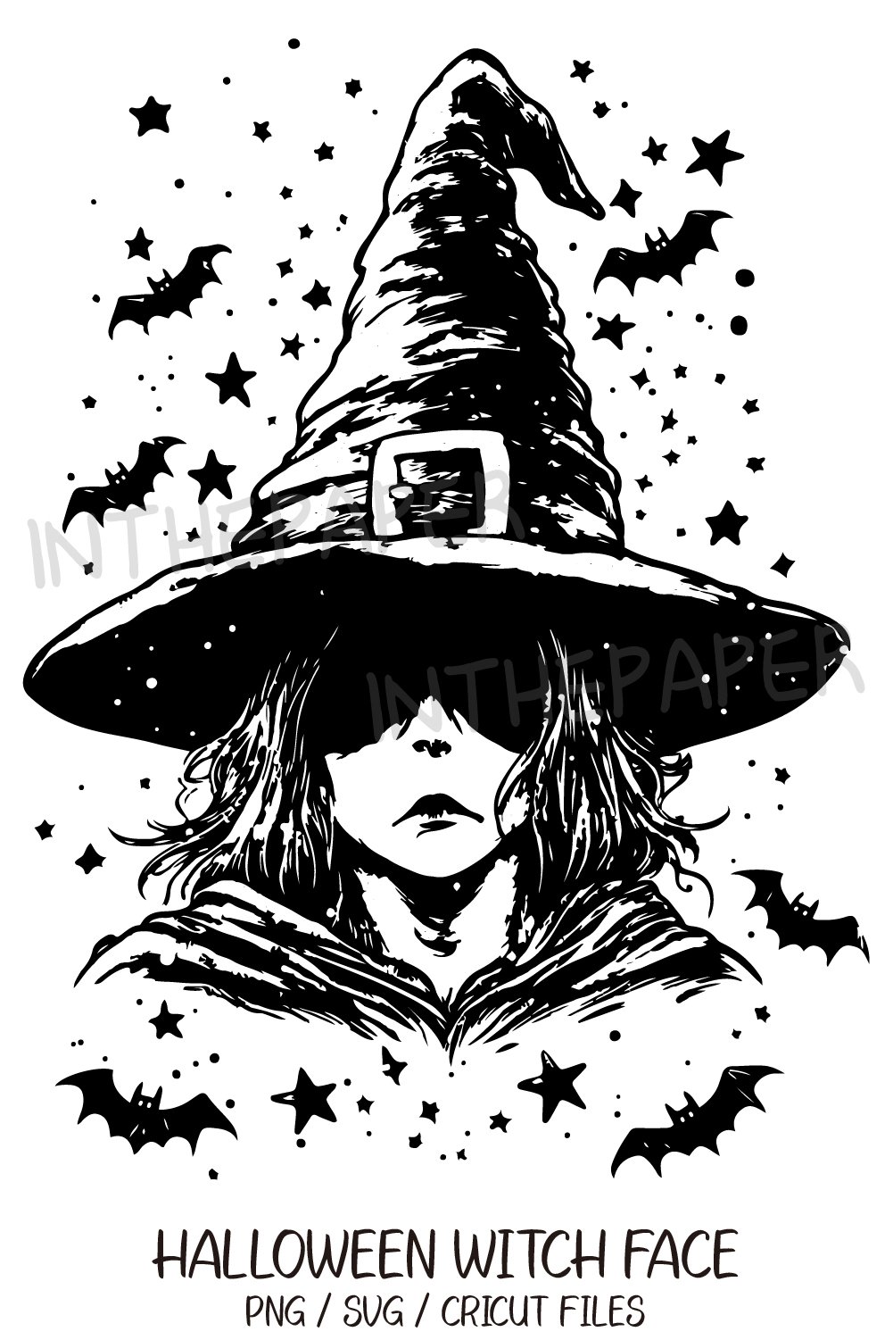 Halloween Witch Face | Halloween SVG Spooky PNG (4729645)