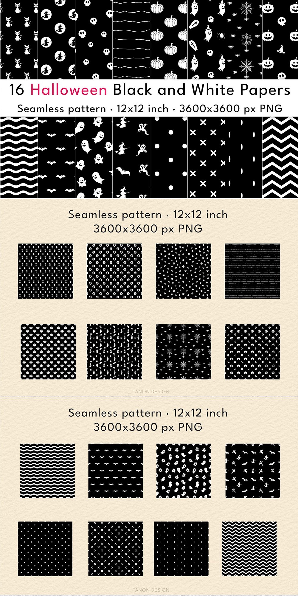 16 Halloween Pastel Digital Papers Bundles PNG (2821941)