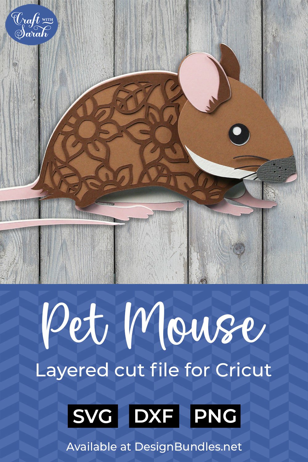 3D Mouse SVG | Layered Pet Mouse Paper Cut