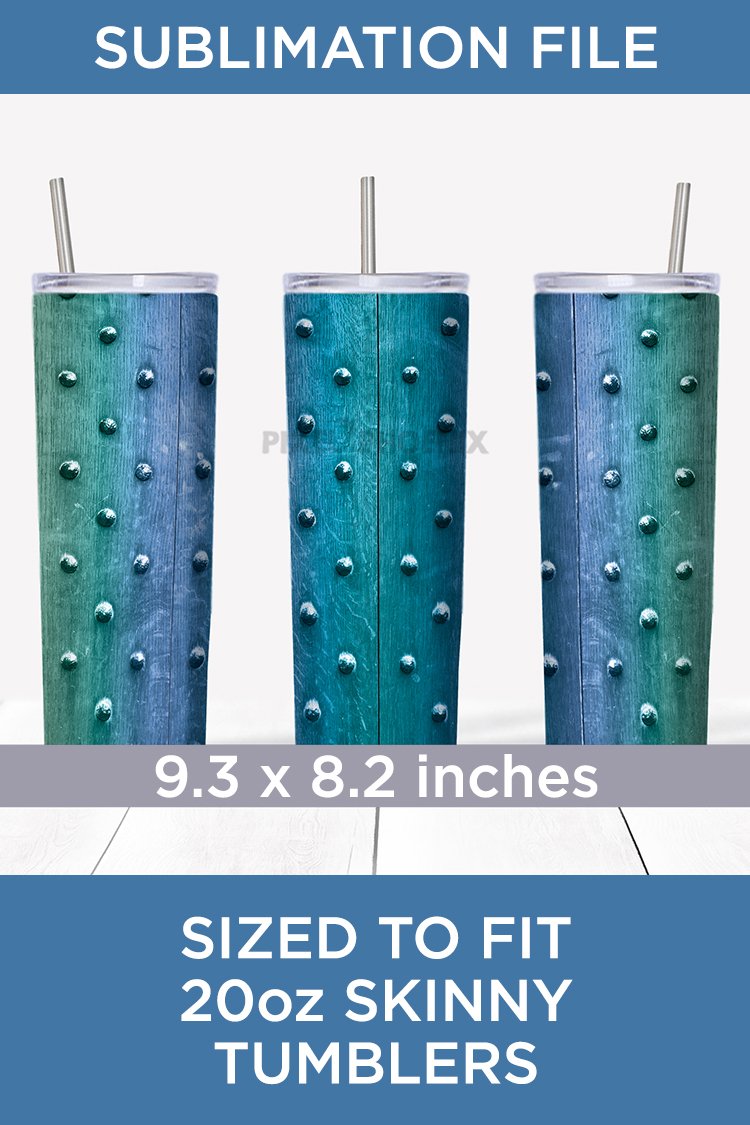 Blue studded Background Sublimation design for 20oz tumbler