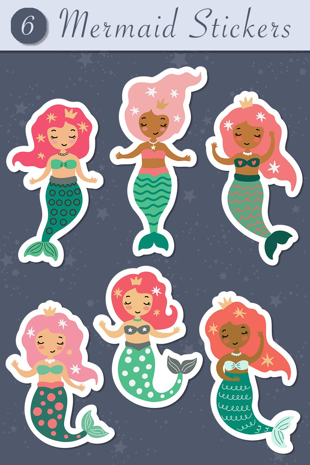 Mermaid Stickers. Mermaid clipart