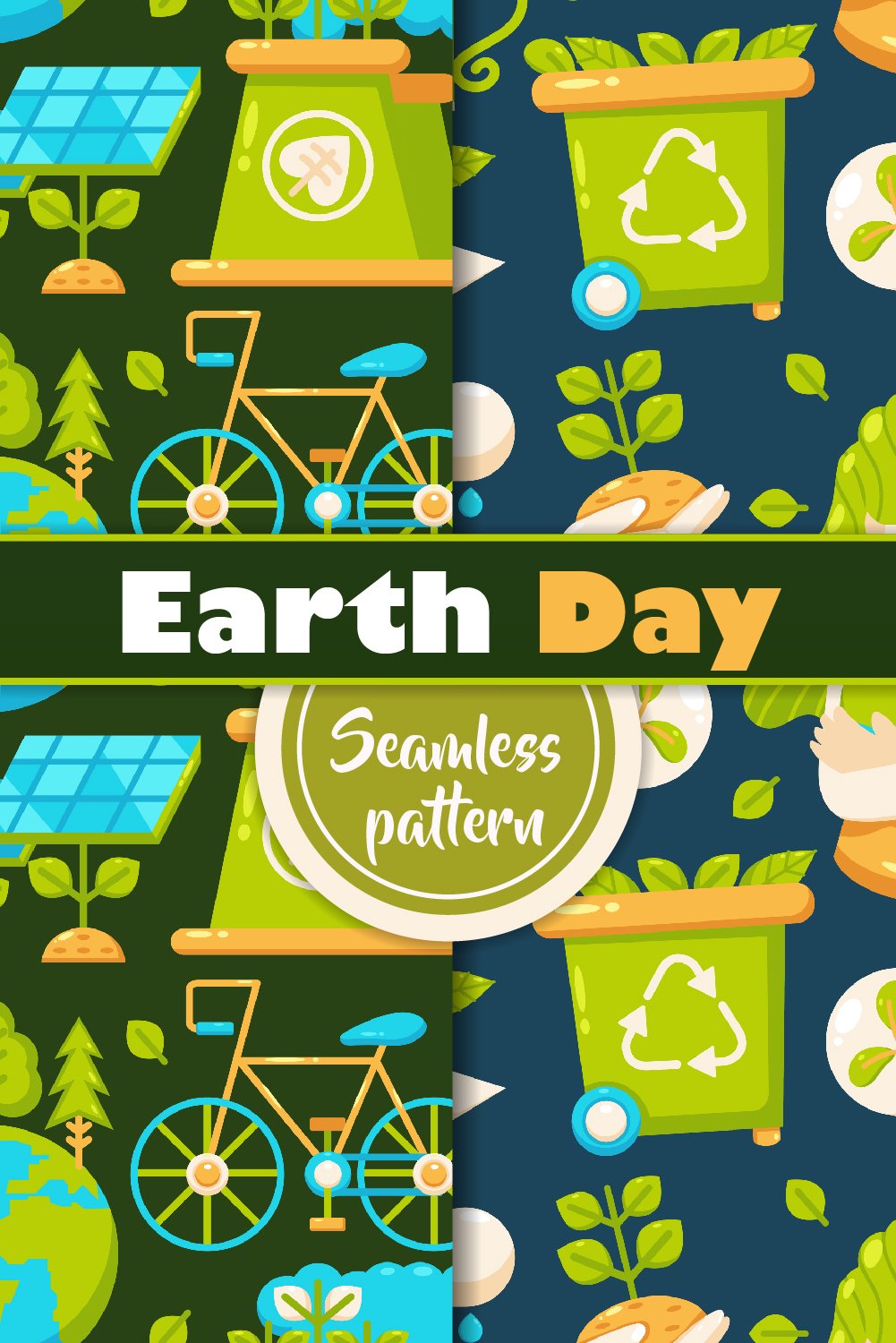 Happy earth day seamless pattern