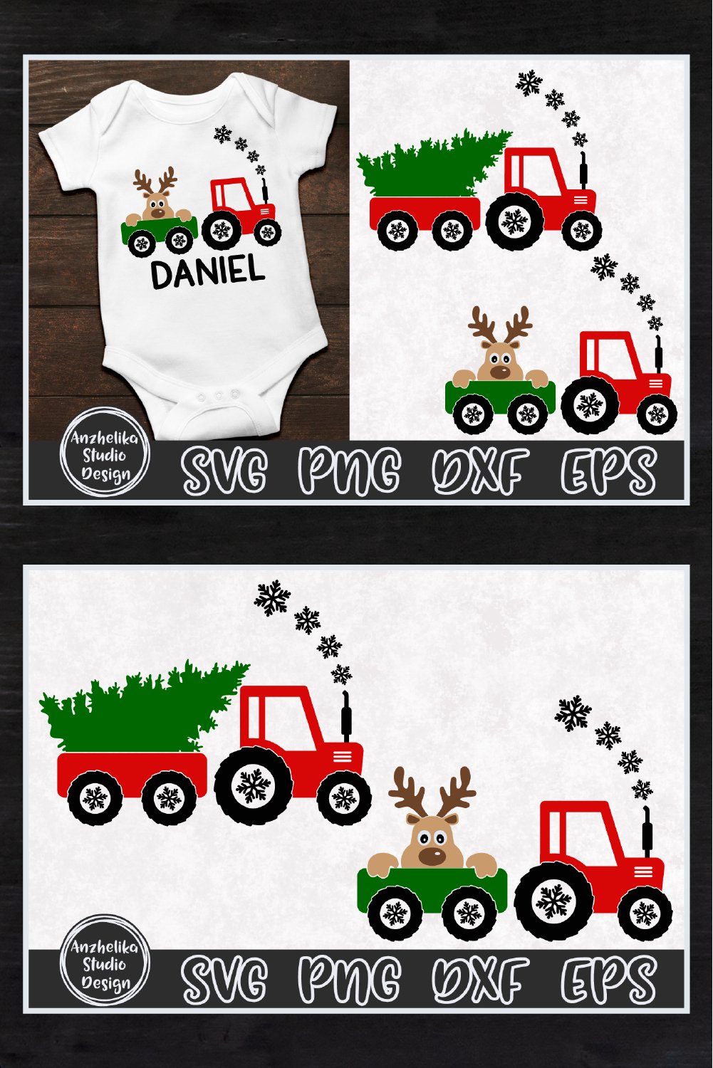 Christmas Tractor SVG | Reindeer SVG| Christmas Tree SVG