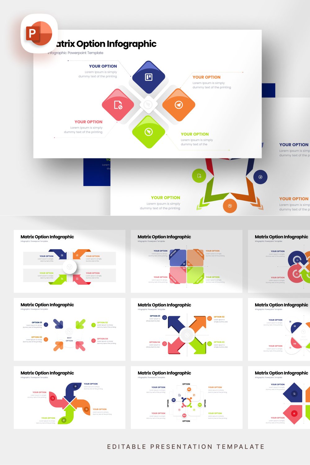 Matrix Option Infographic Presentation Template