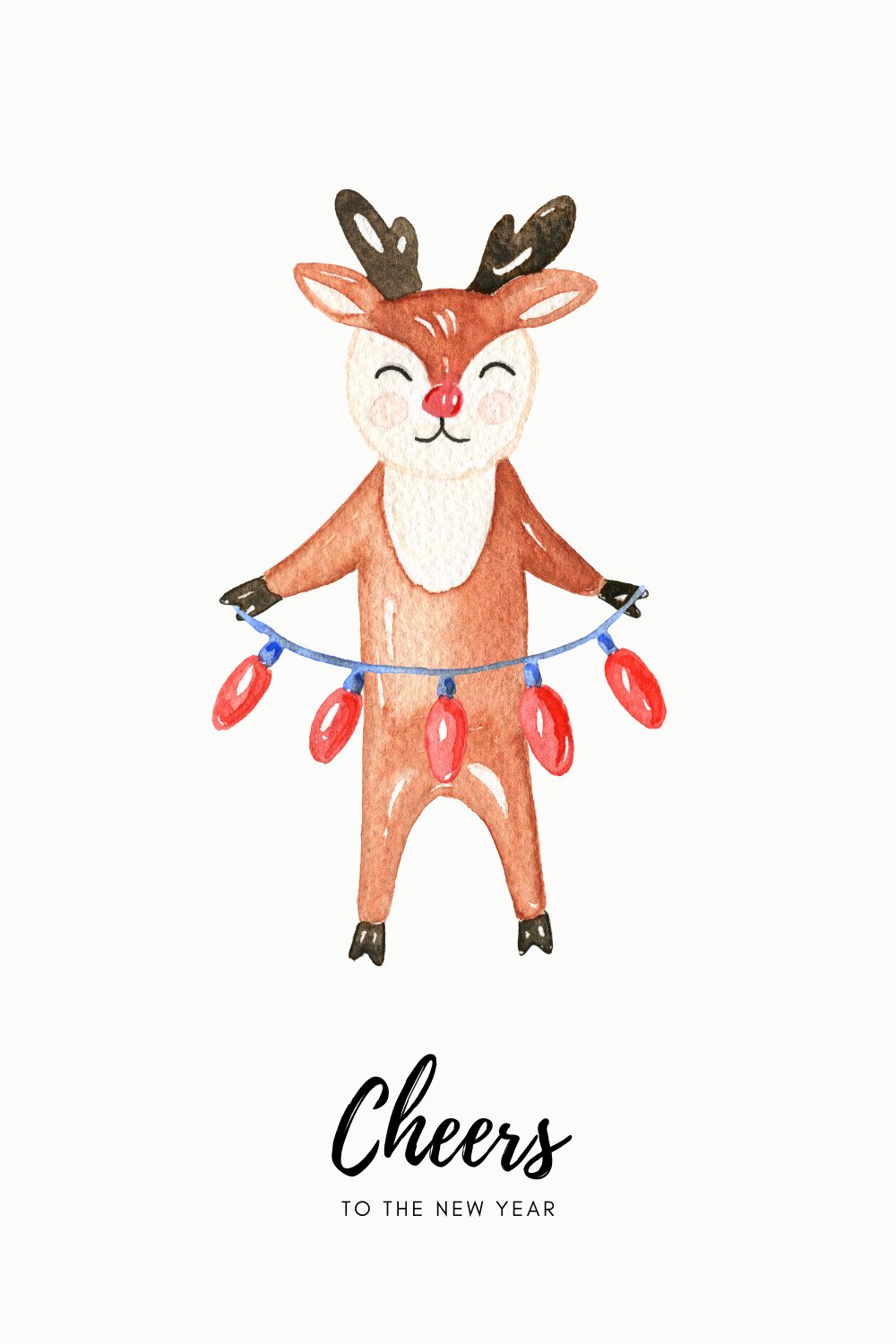 Cute Christmas. Watercolor Clipart