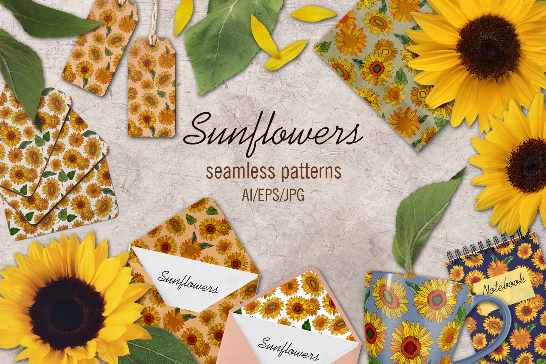 Sunflowers Digital Papers (1324964)