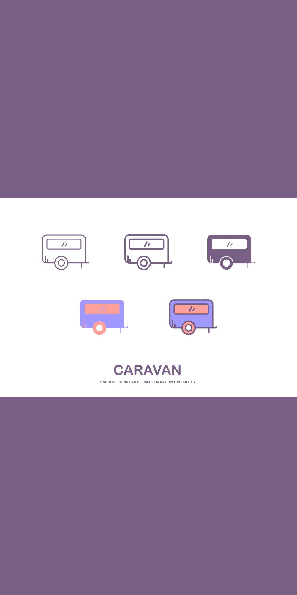 Rv cars logo icons set. caravan icon vector illustration.